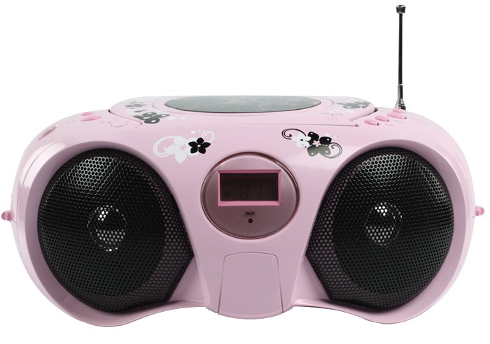 Portable Radio CD-Player Stereo Sound System Tuner Girls Children Pink ...