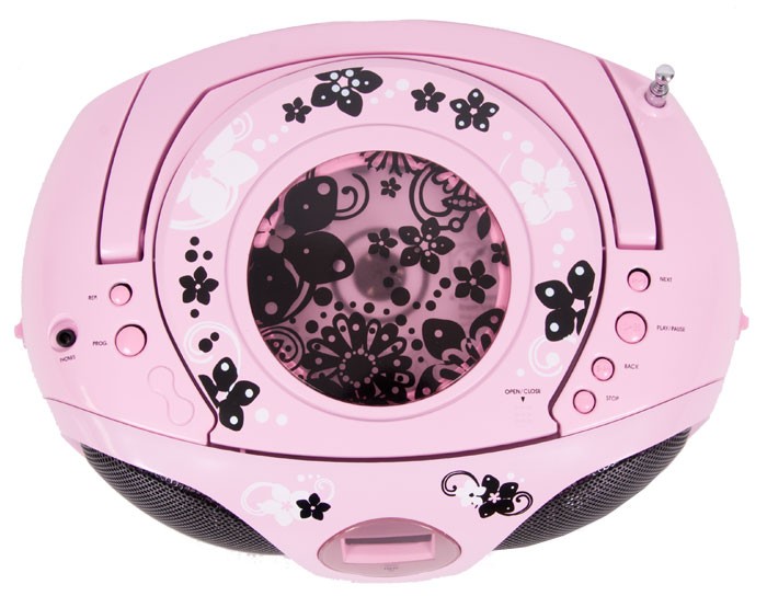Portable Radio CD-Player Stereo Sound System Tuner Girls Children Pink ...